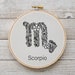 Scorpio Embroidery Pattern Zodiac Embroidery Flower Zodiac Hand ...
