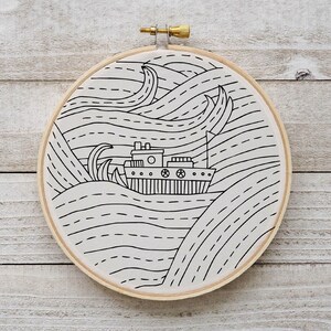 Ship Embroidery Wave Embroidery Pattern Sea Embroidery PDF Instant ...