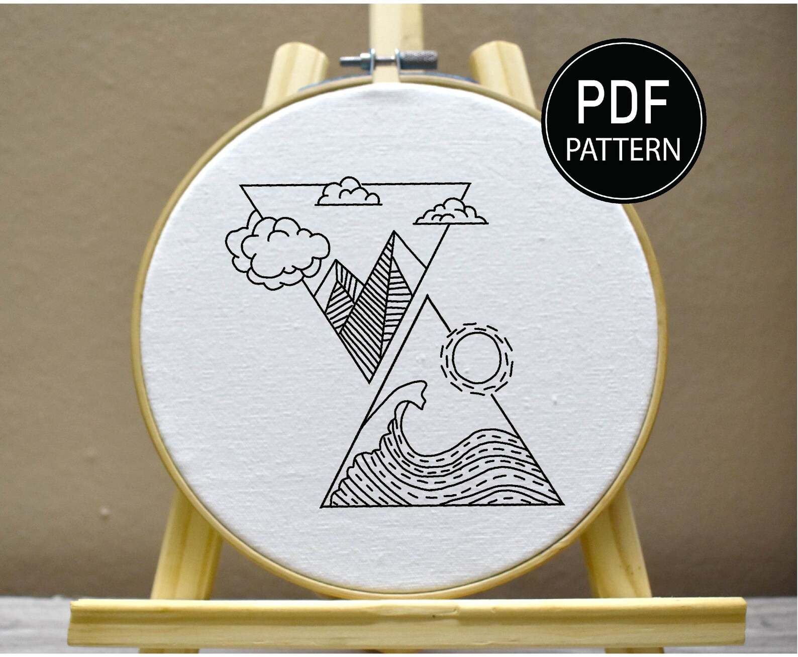 Mountain and Sea Embroidery Pattern Mountain Embroidery - Etsy