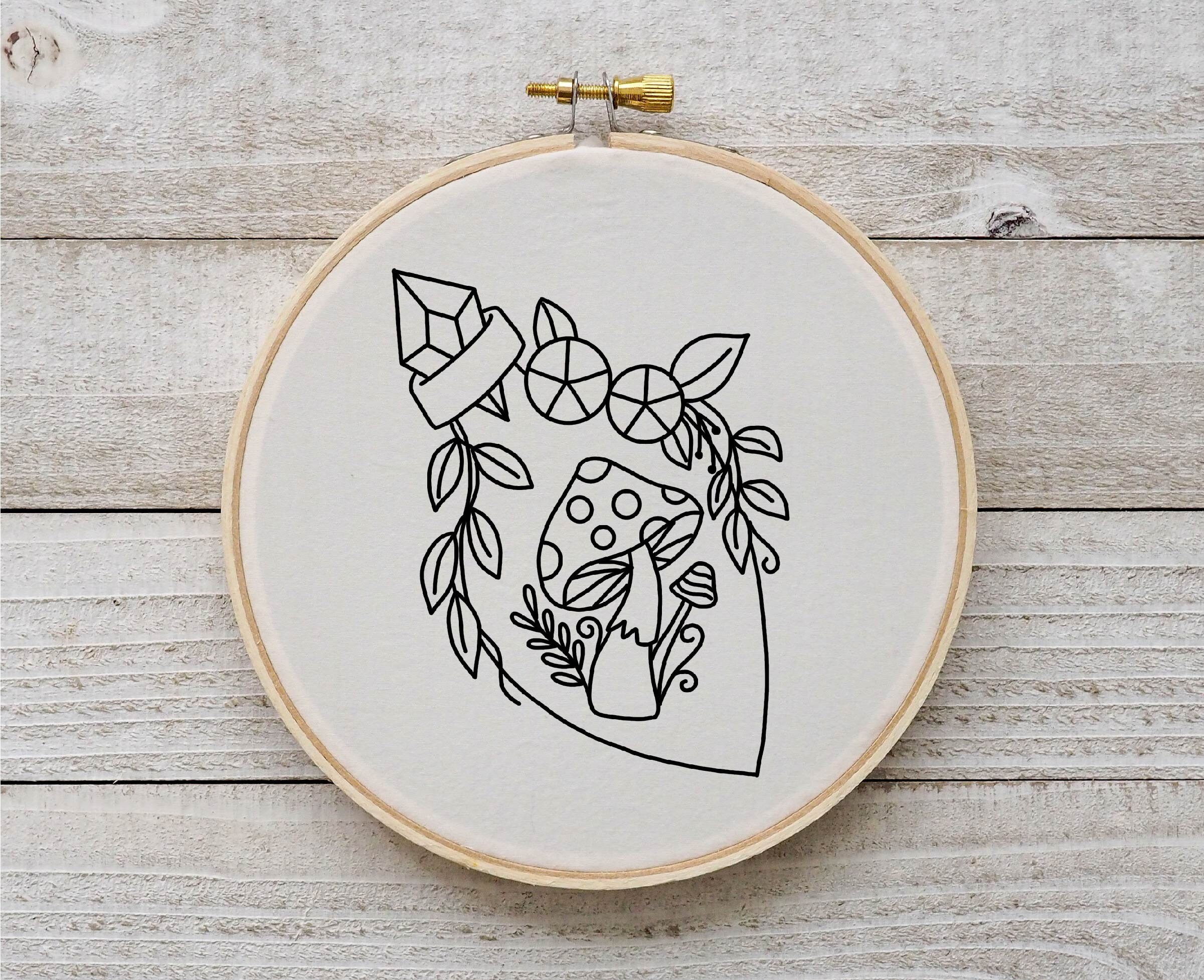 Mushroom Embroidery Pattern Fungi Embroidery Mushroom Garden - Etsy