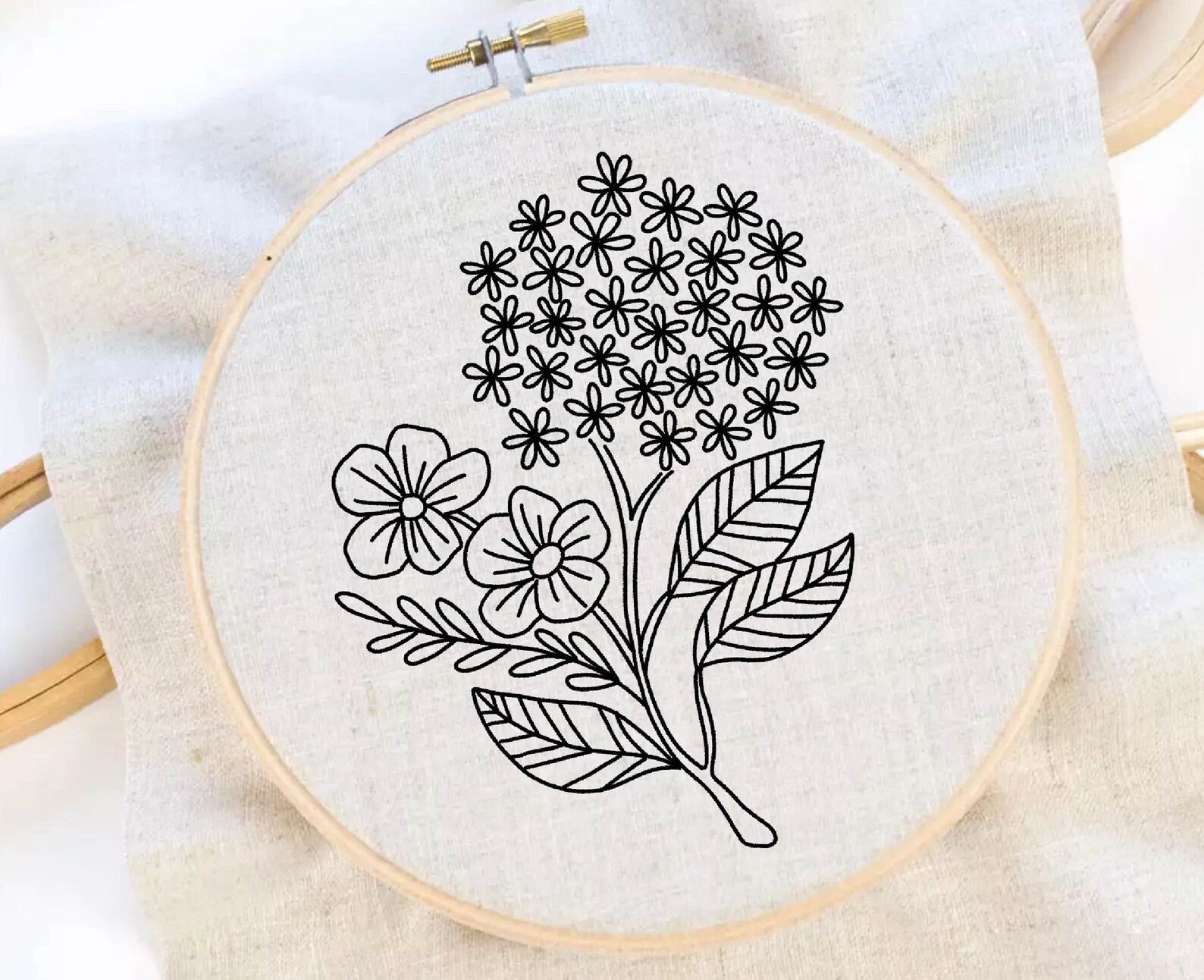 Hydrangea Embroidery Pattern Bouquet Embroidery Flower - Etsy