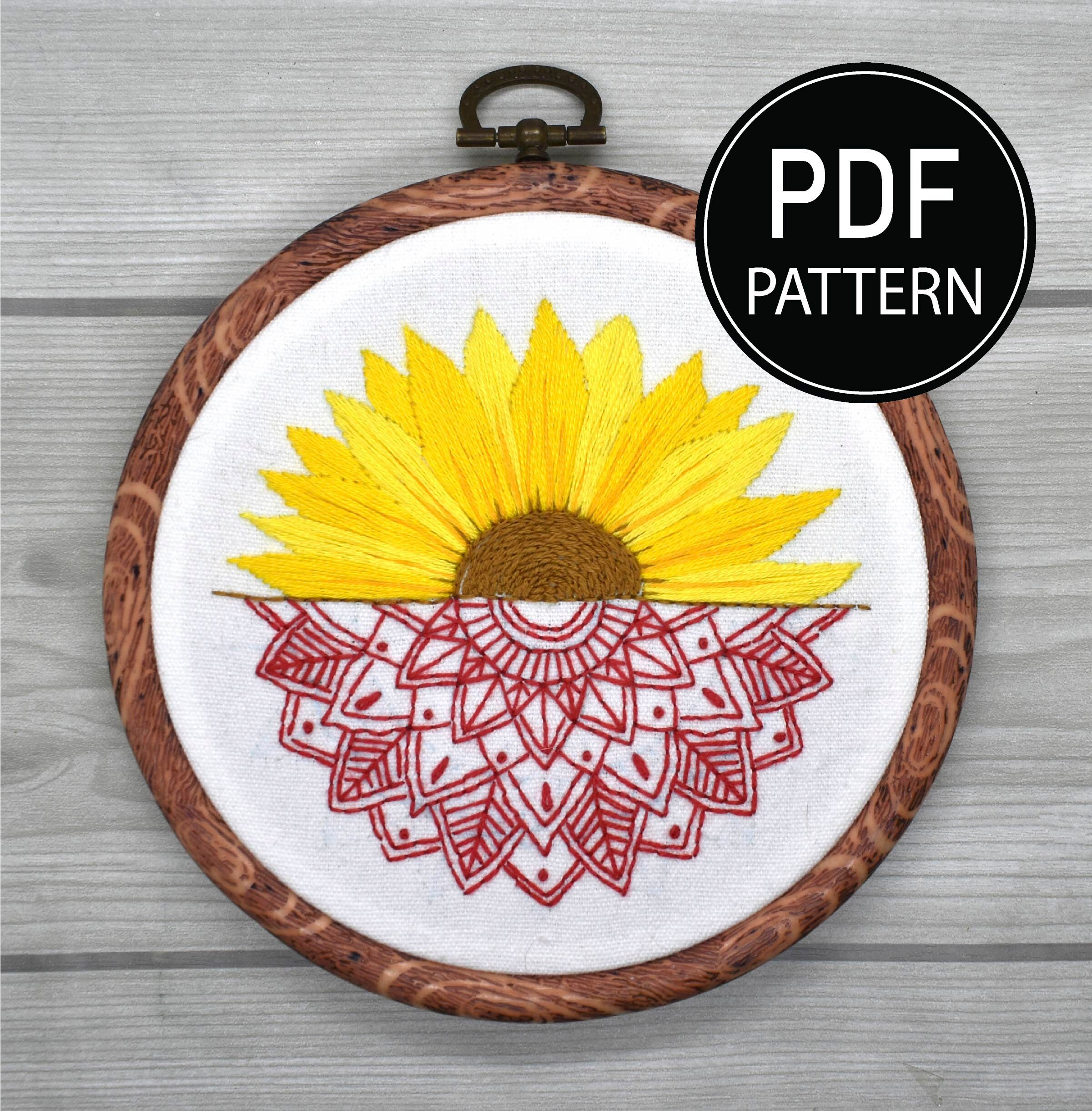 Sunflower Mandala Embroidery Pattern /mandala Pattern / Hand - Etsy