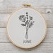 Birth Month Flower Embroidery Pattern June Flower Embroidery Rose ...