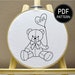 Teddy Bear Embroidery Pattern Cute Bear Hand Embroidery Pattern Kid ...