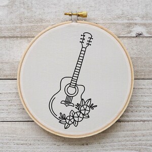 Guitar Embroidery Pattern Music Embroidery Musical Instrument ...