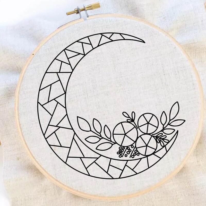 Moon Embroidery - Etsy