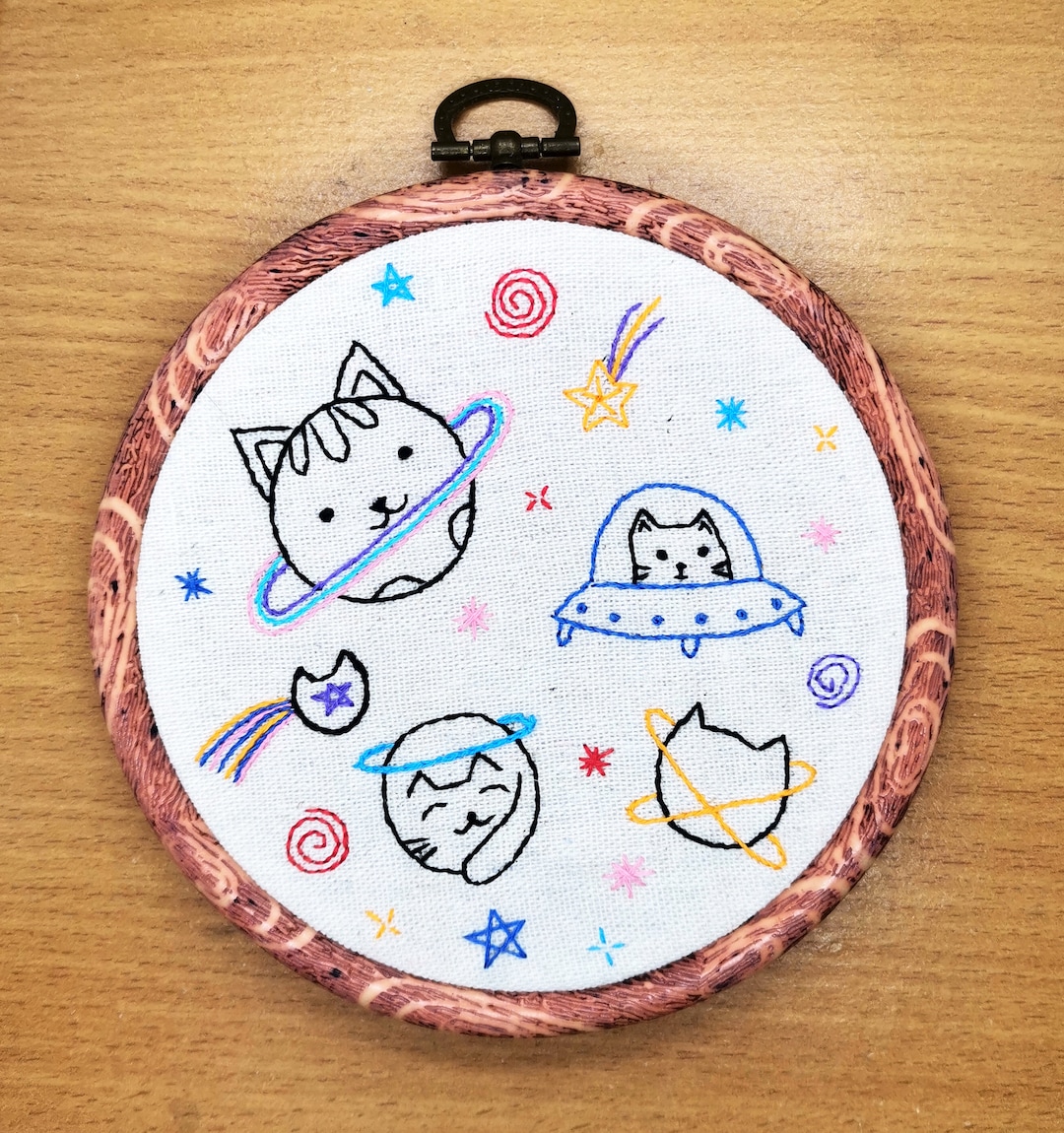 Cat Planet Embroidery Pattern- Cat Embroidery Pattern -cat Pattern ...