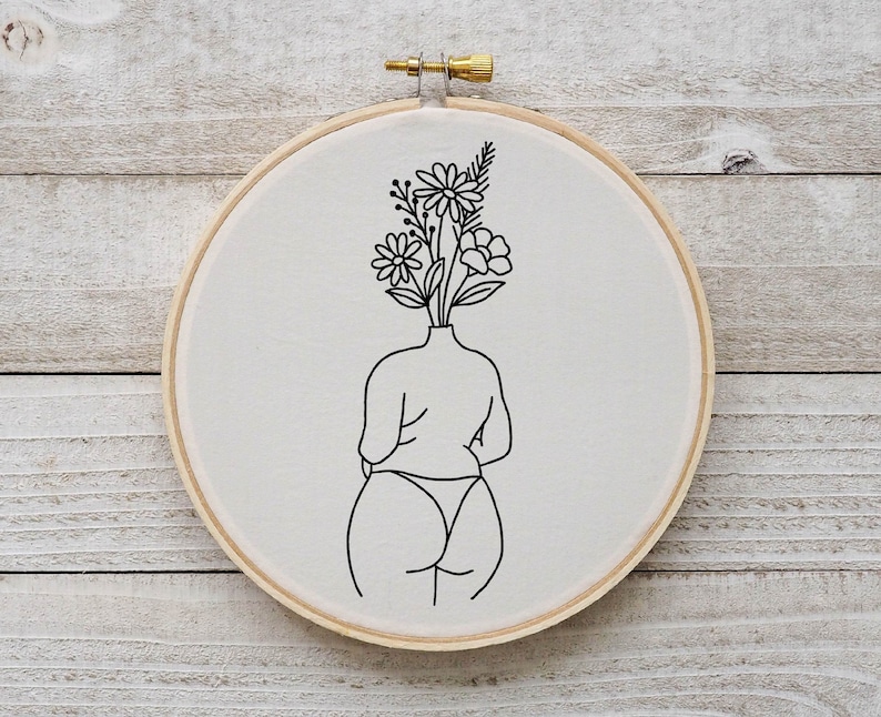Feminist Embroidery Pattern Body Flower Embroidery Body - Etsy