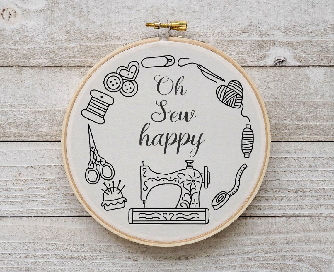 Oh Sew Happy Embroidery Pattern Sewing Machine Embroidery - Etsy