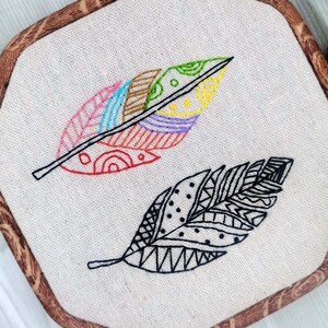 Boho Feather Embroidery Pattern Boho Embroidery Pattern - Etsy