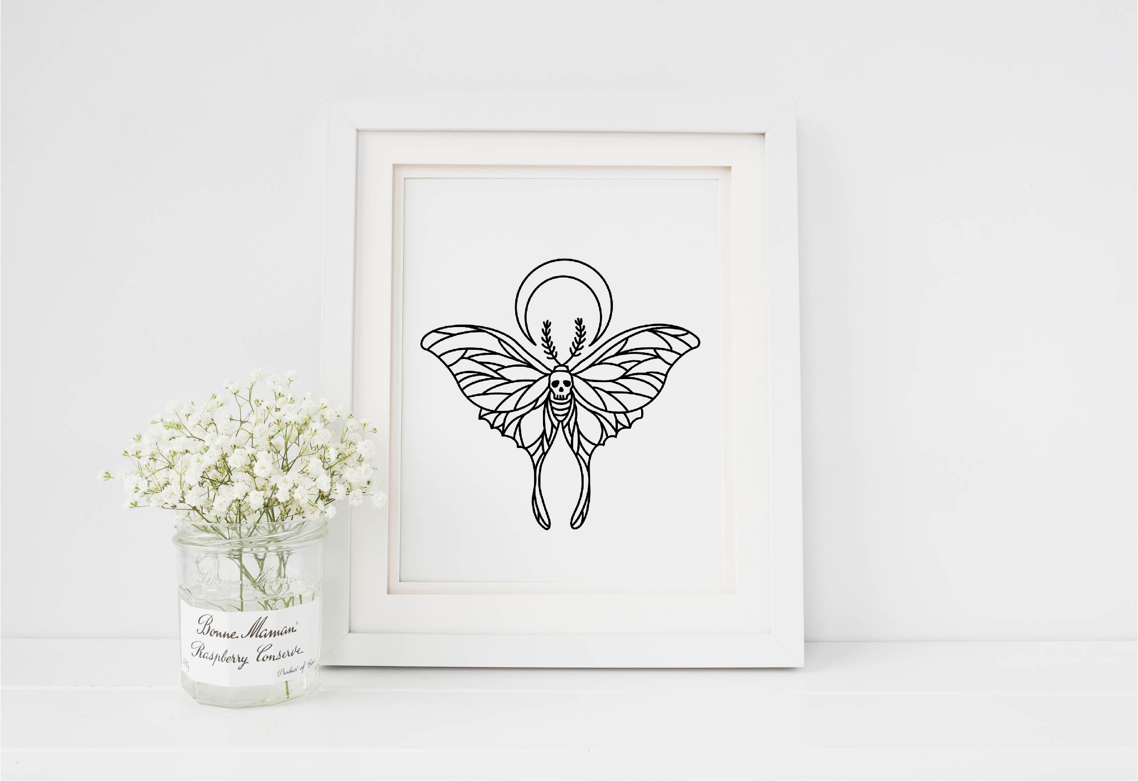 Moth Embroidery Pattern Death Head Moth Embroidery Pattern Insect ...