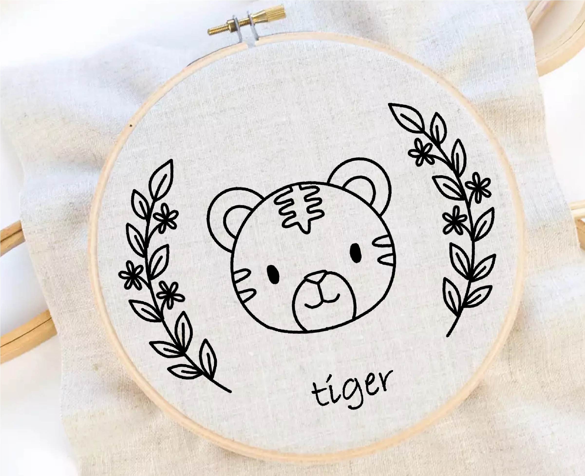 Tiger Embroidery Pattern Chinese Zodiac Embroidery Zodiac Sign Hand ...