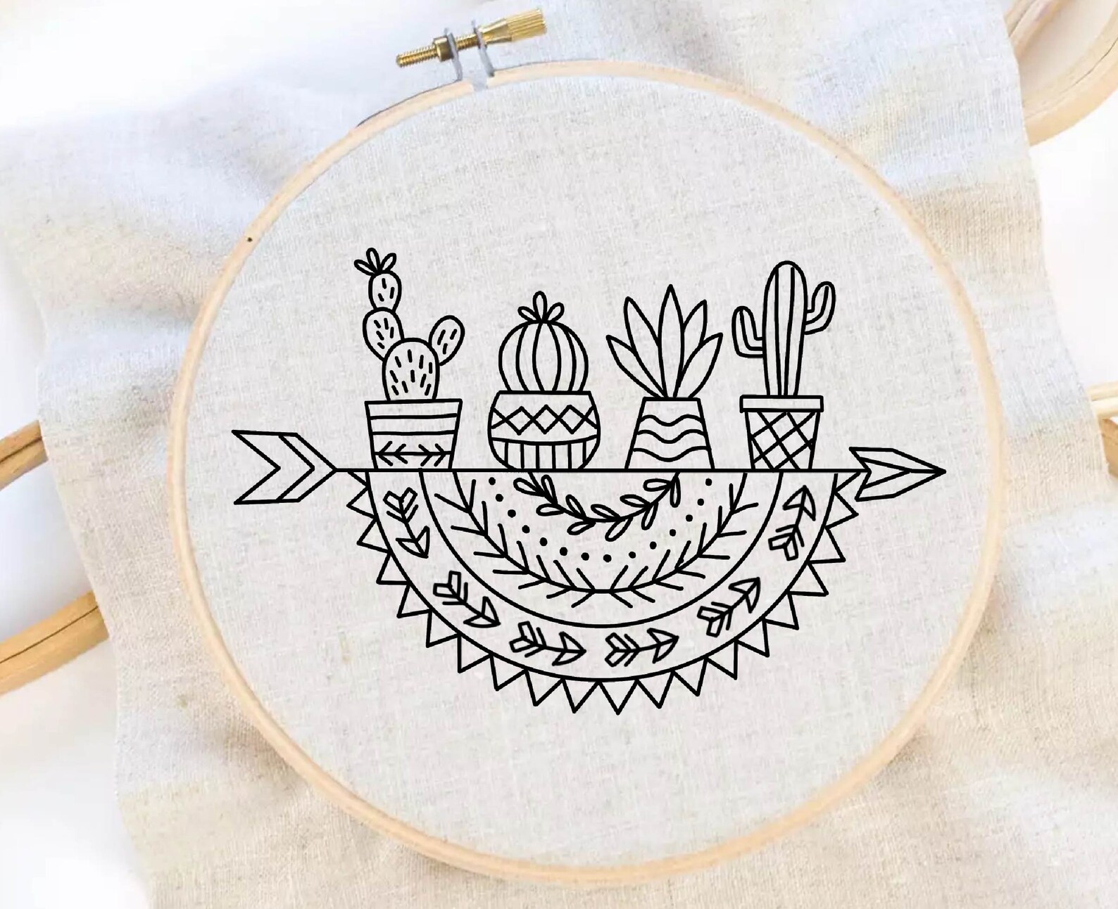 Cactus Embroidery Pattern Boho Embroidery Succulant Embroidery - Etsy