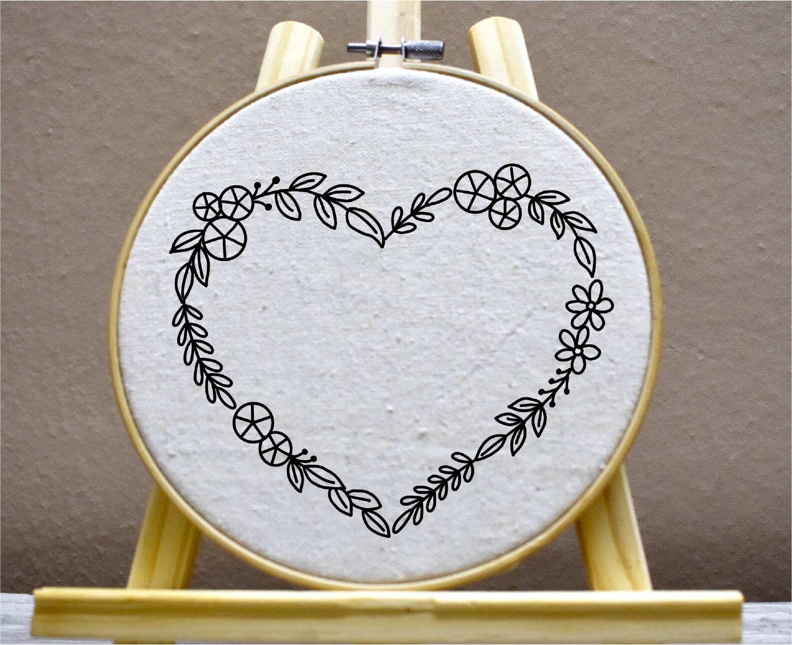 Love Wreath Hand Embroidery Pattern Love Embroidery Valentine Hand ...