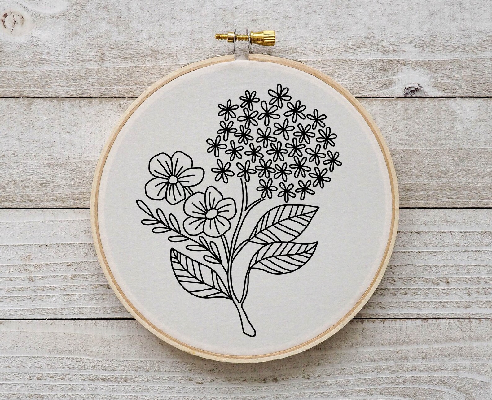 Hydrangea Embroidery Pattern Bouquet Embroidery Flower - Etsy