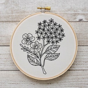 Hydrangea Embroidery Pattern Bouquet Embroidery Flower Embroidery ...