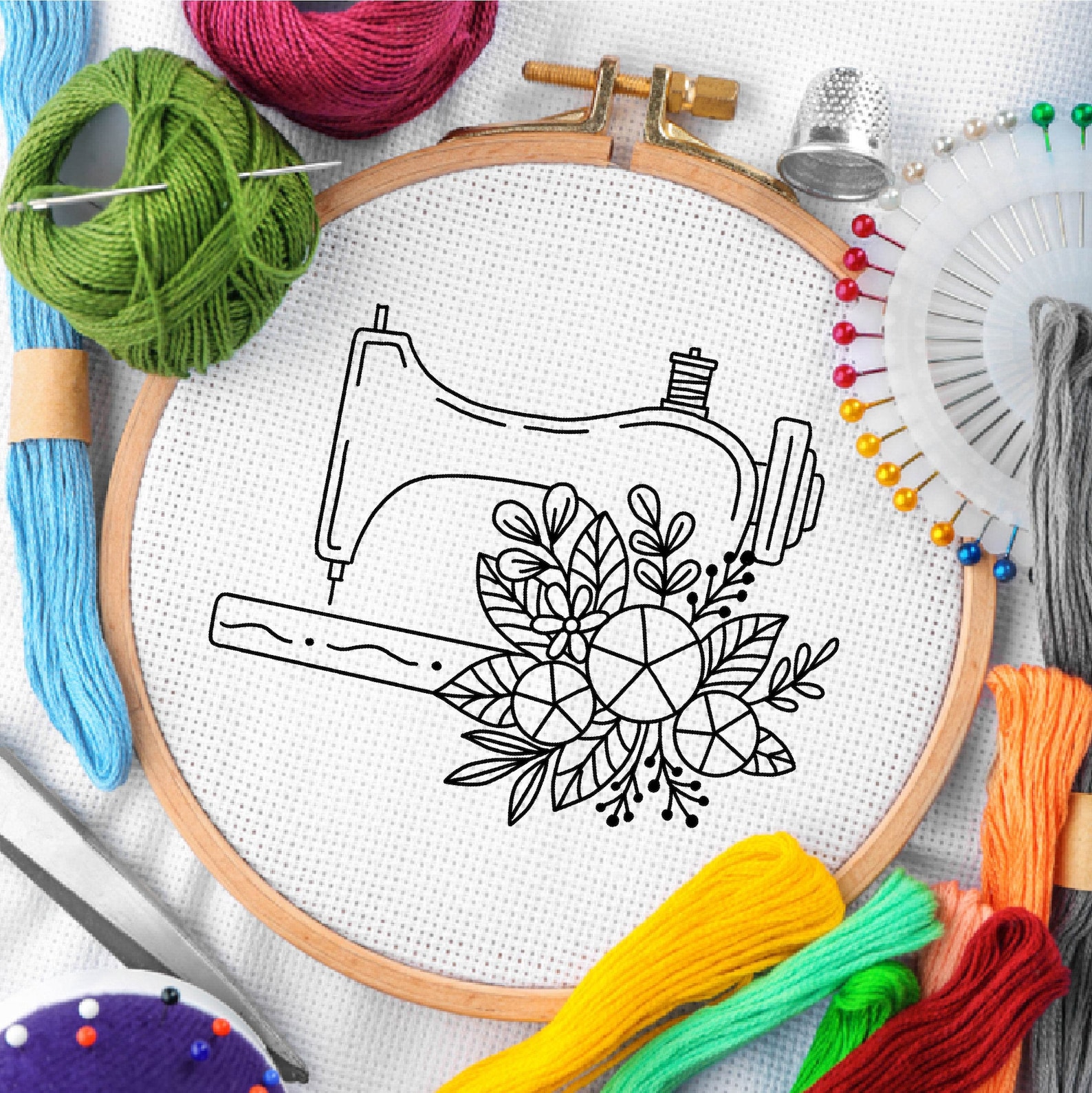Sewing Machine Embroidery Pattern Sewing and Flower Embroidery - Etsy