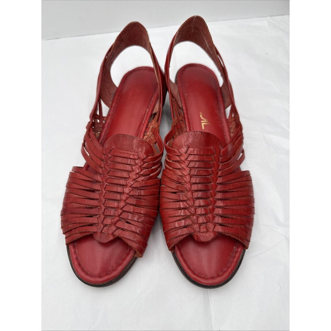 Vintage Cobbie Cuddlers Huarache Red Open Toe Sandals Made in Brazil 9 ...