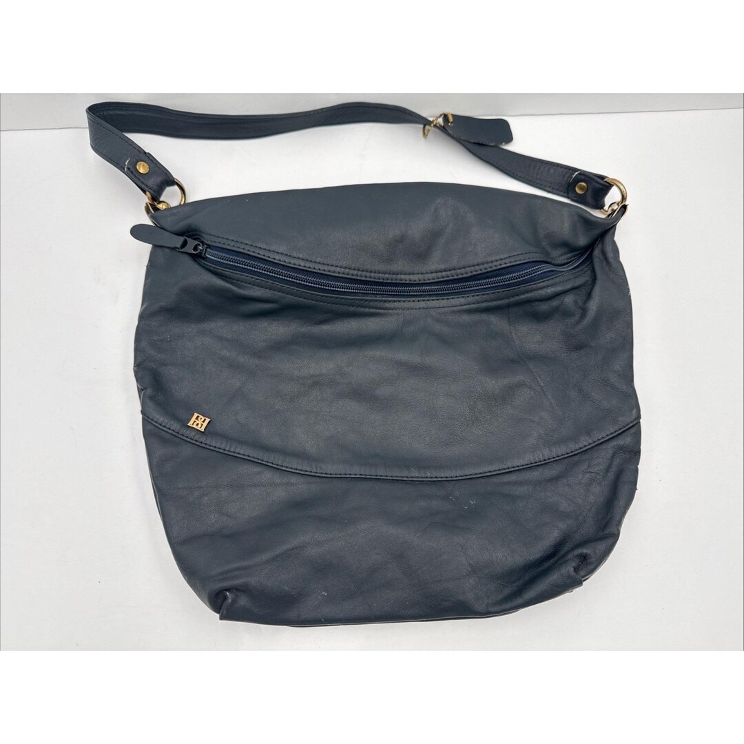 Vintage Italian Borelli Bags Shoulder Bag Midnight Blue Leather Boho ...