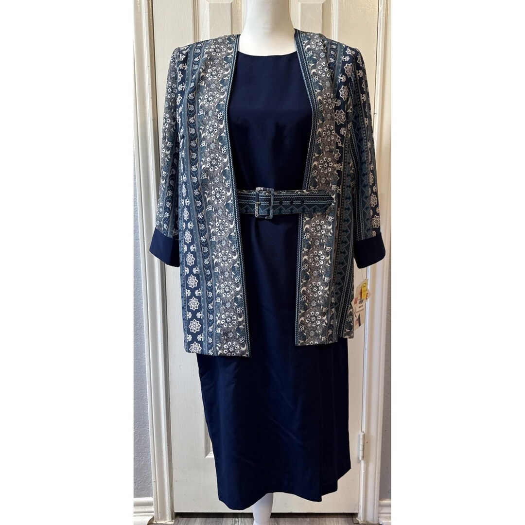 Vintage Breli Original 2 Pc Dress Cardigan Belt Cottagecore Prairie ...
