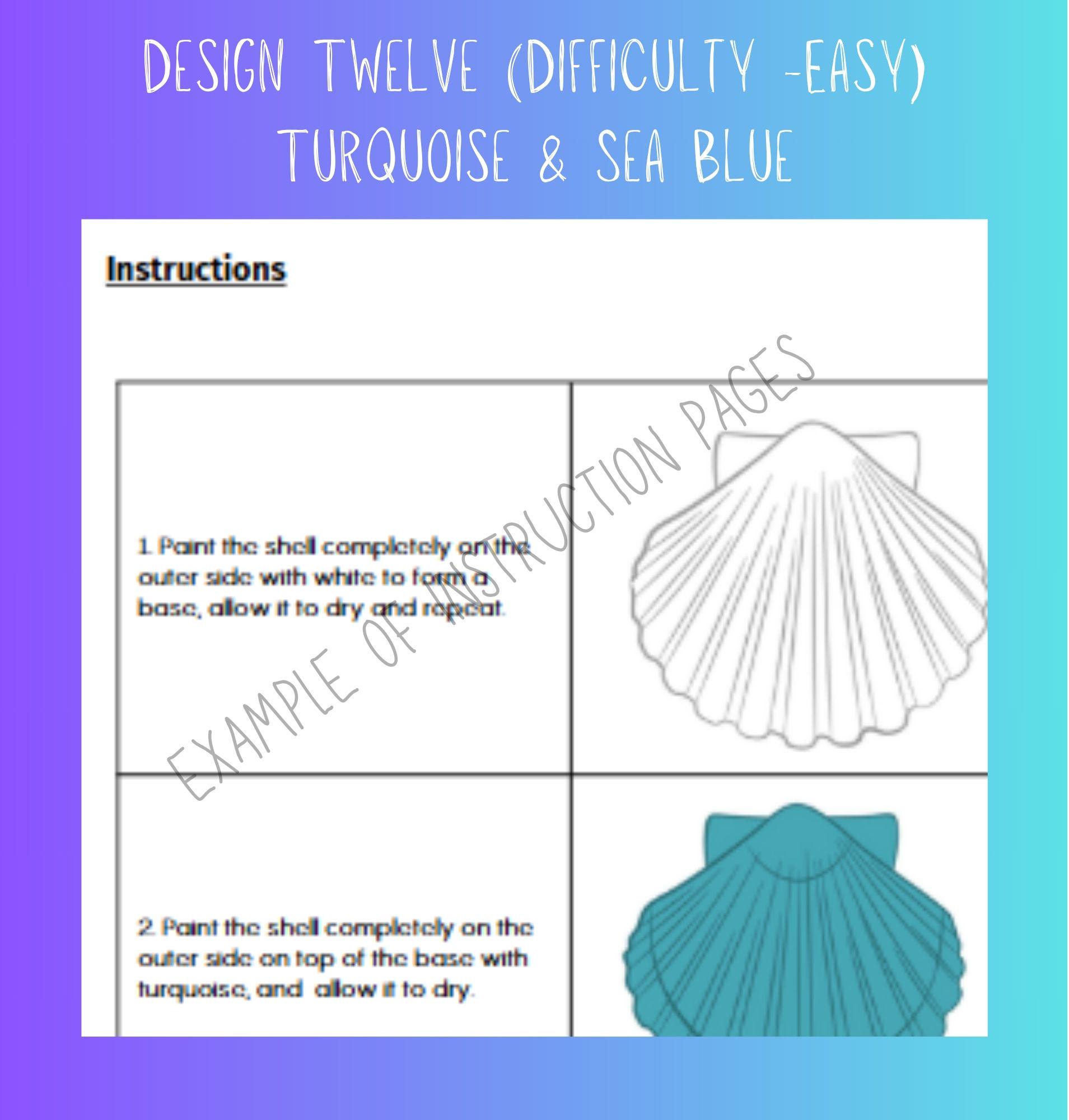 Painted Scallop Shell Pattern, Digital Download, Instant Shell Art ...