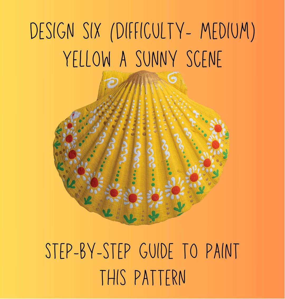 Painted Scallop Shell Pattern, Digital Download, Instant Shell Art ...