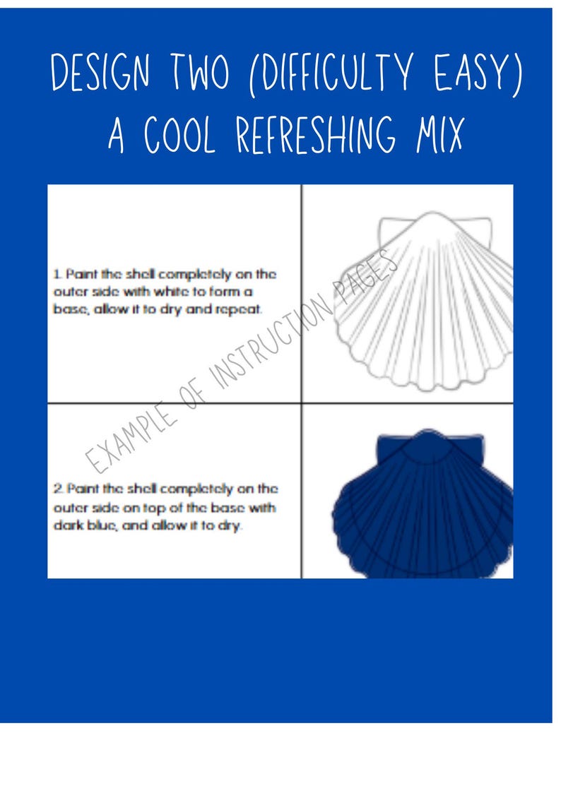 Painted Scallop Shell Pattern, Digital Download, Instant Shell Art ...