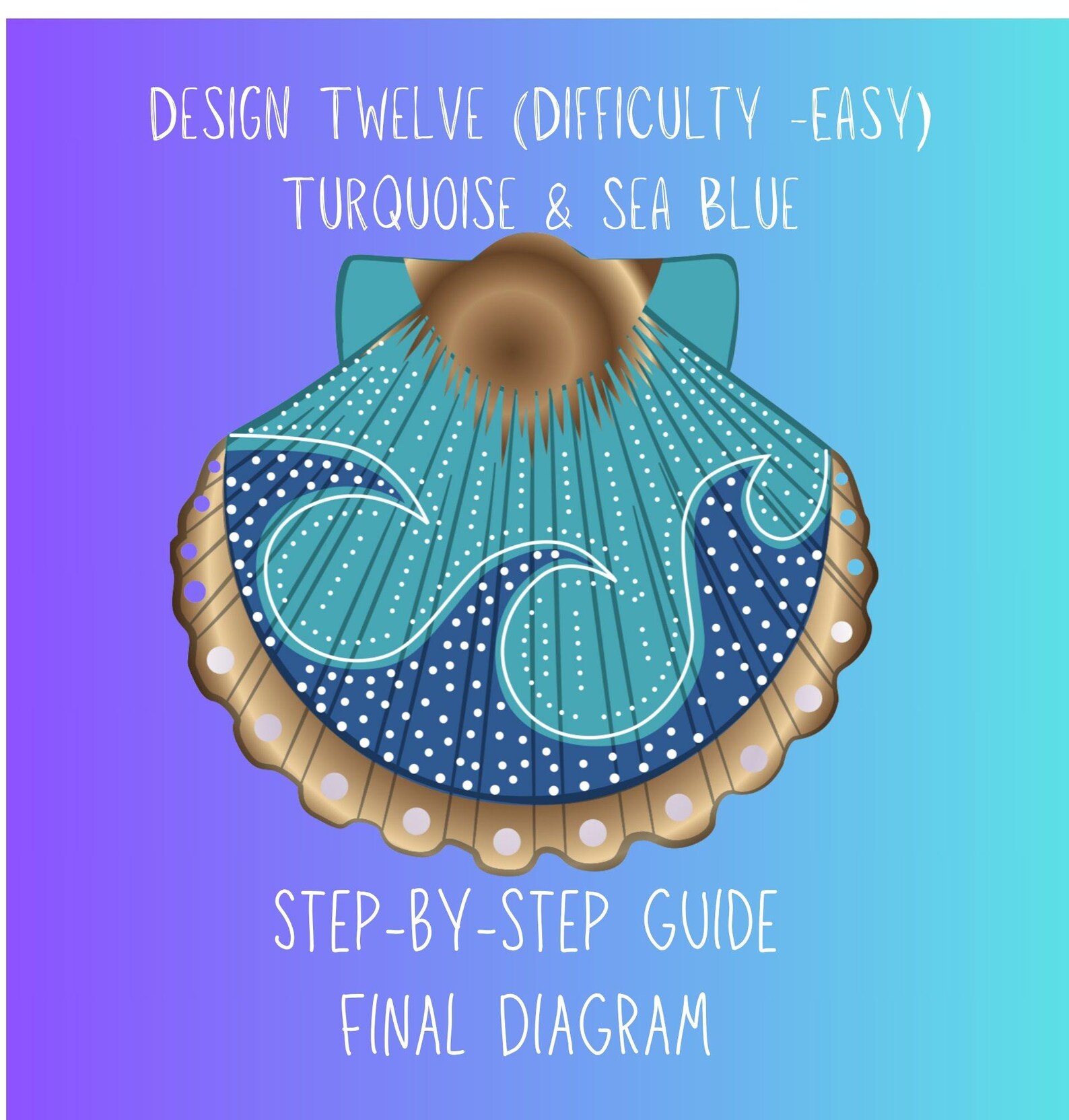 Painted Scallop Shell Pattern, Digital Download, Instant Shell Art ...