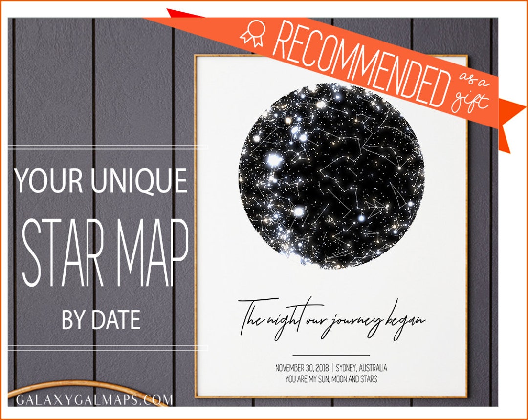 Custom Star Map, Constellation Chart Printable, Custom Star Chart ...