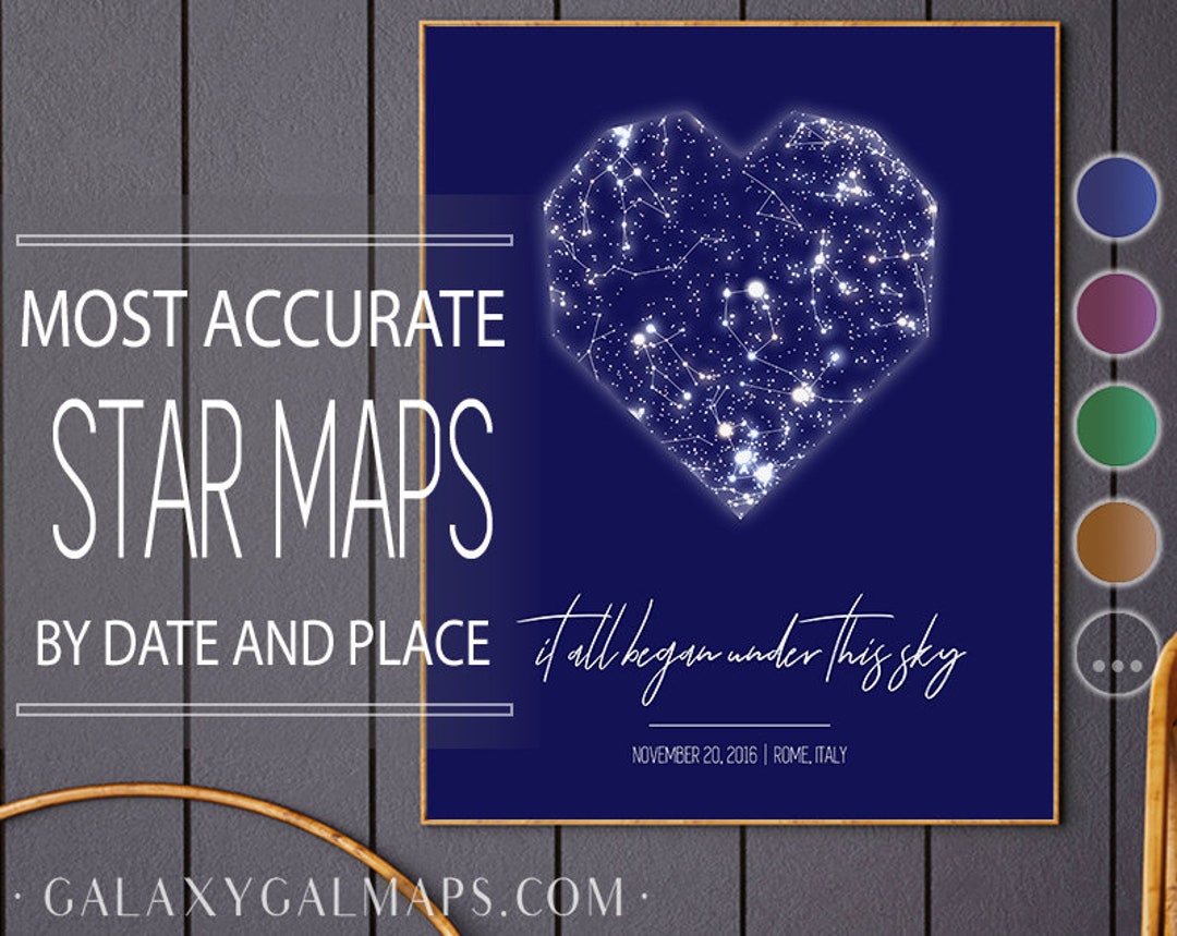 PERSONALISED Star Map, Custom Star Map Print, Star Map Digital, Star ...