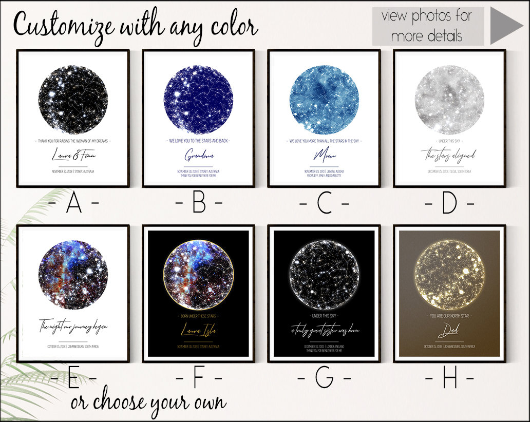 Night Sky Print Night Sky Map Printable Engagement Gift Etsy