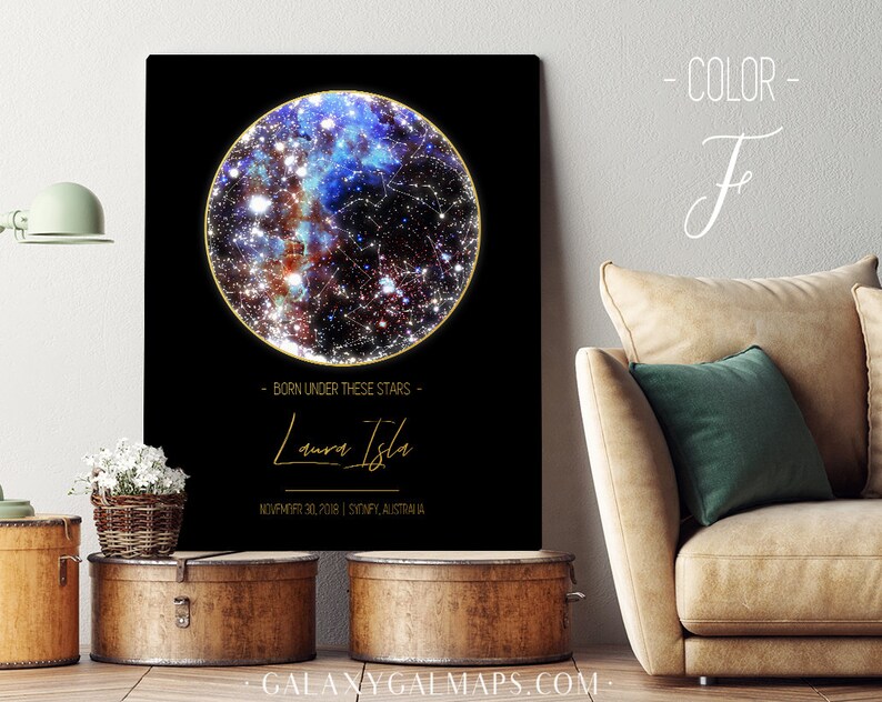 Custom Star Map REAL Constellation Map Constellation Chart | Etsy