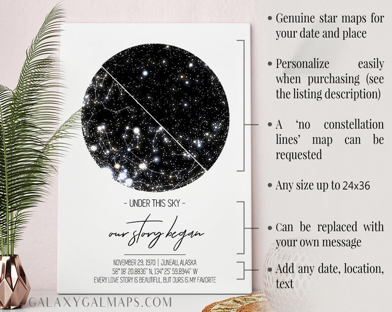 Night Sky Print Night Sky Map Printable Engagement Gift - Etsy