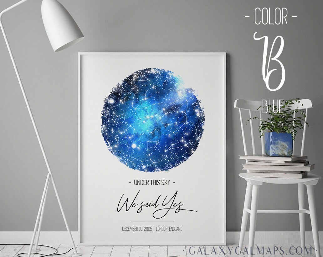 Star Map Birthday PERSONALISED Star Map Poster Custom Star - Etsy Australia