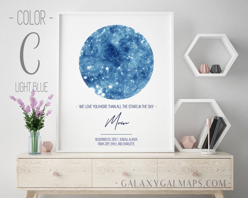 Star Map Print Custom By Date PRINTABLE Star Chart Poster | Etsy