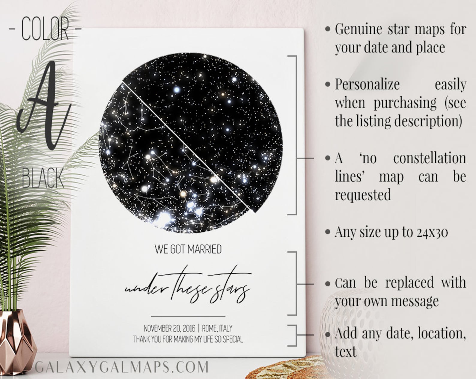 Star Map CUSTOM Wedding Star Map Print Unique Wedding - Etsy
