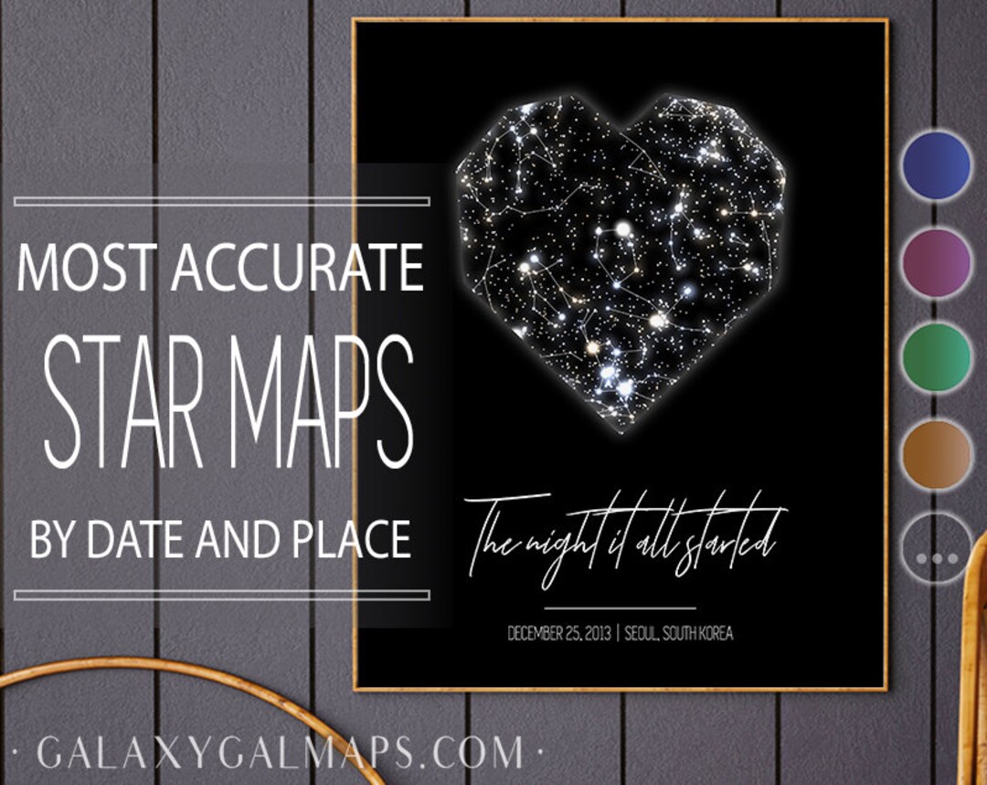 Star Map Poster, Custom Star Map Printable Canvas Download, Celestial ...