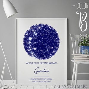 Star Map Print Custom by Date, PRINTABLE Star Chart Poster, Astronomy ...