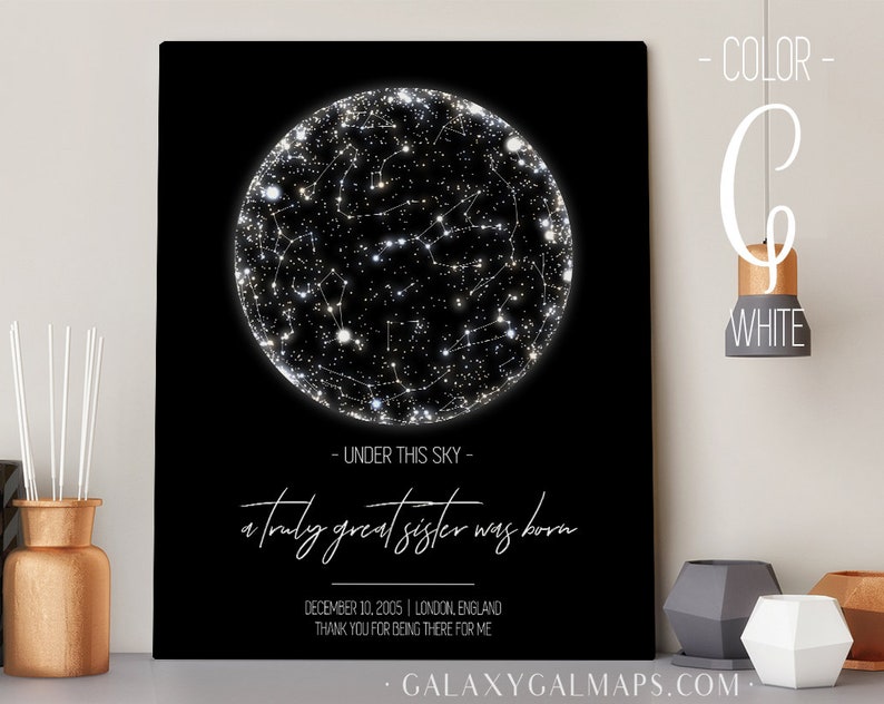 Star Map Print Custom By Date PRINTABLE Star Chart Poster | Etsy