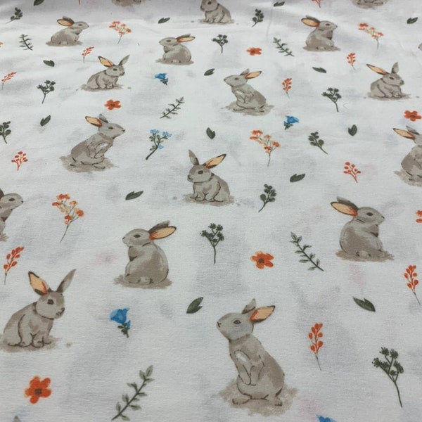 Bunny Print Fabric - Etsy UK