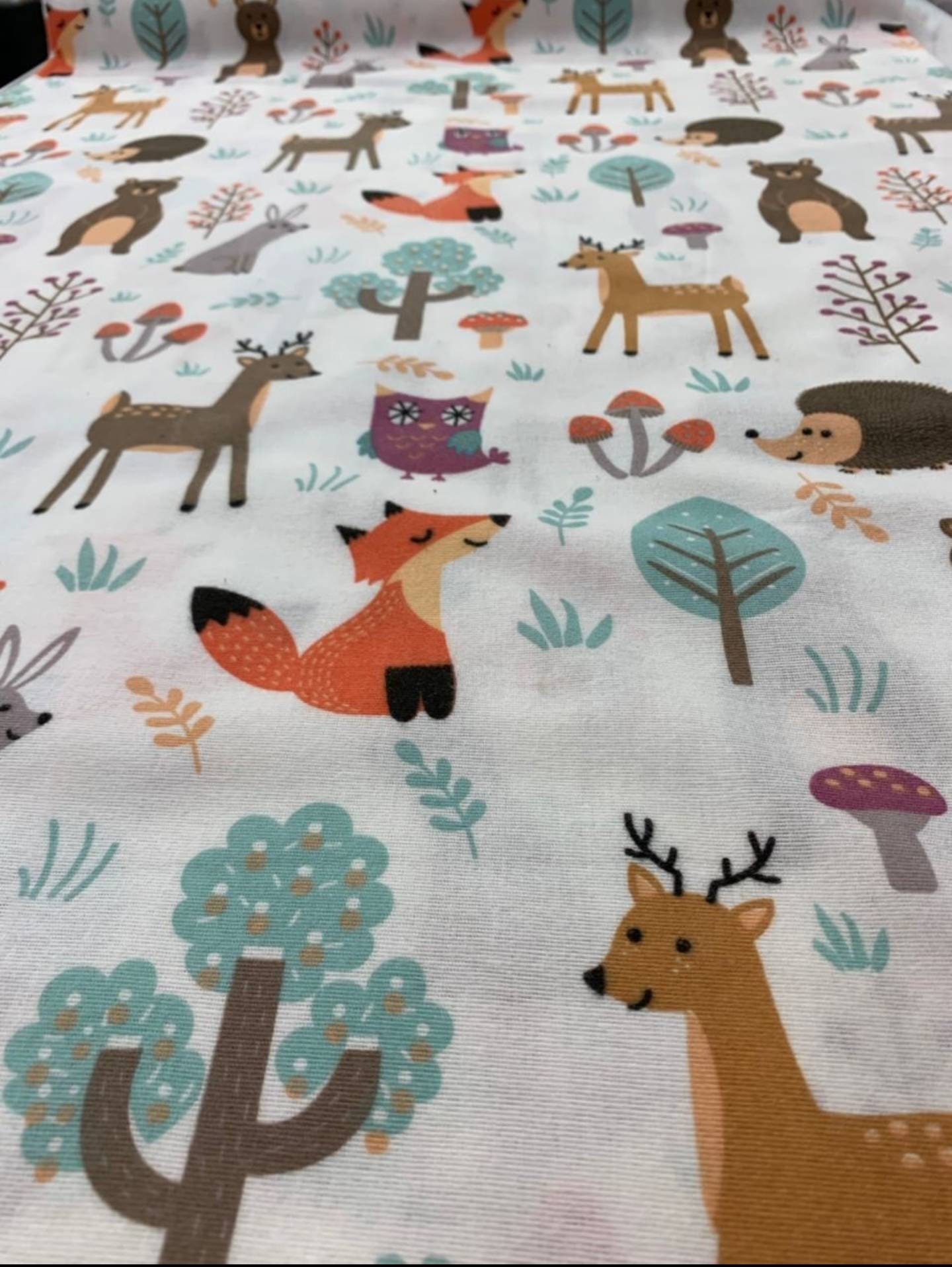 Woodland forest animals. Brushed Flannel Cotton fabric. | Etsy