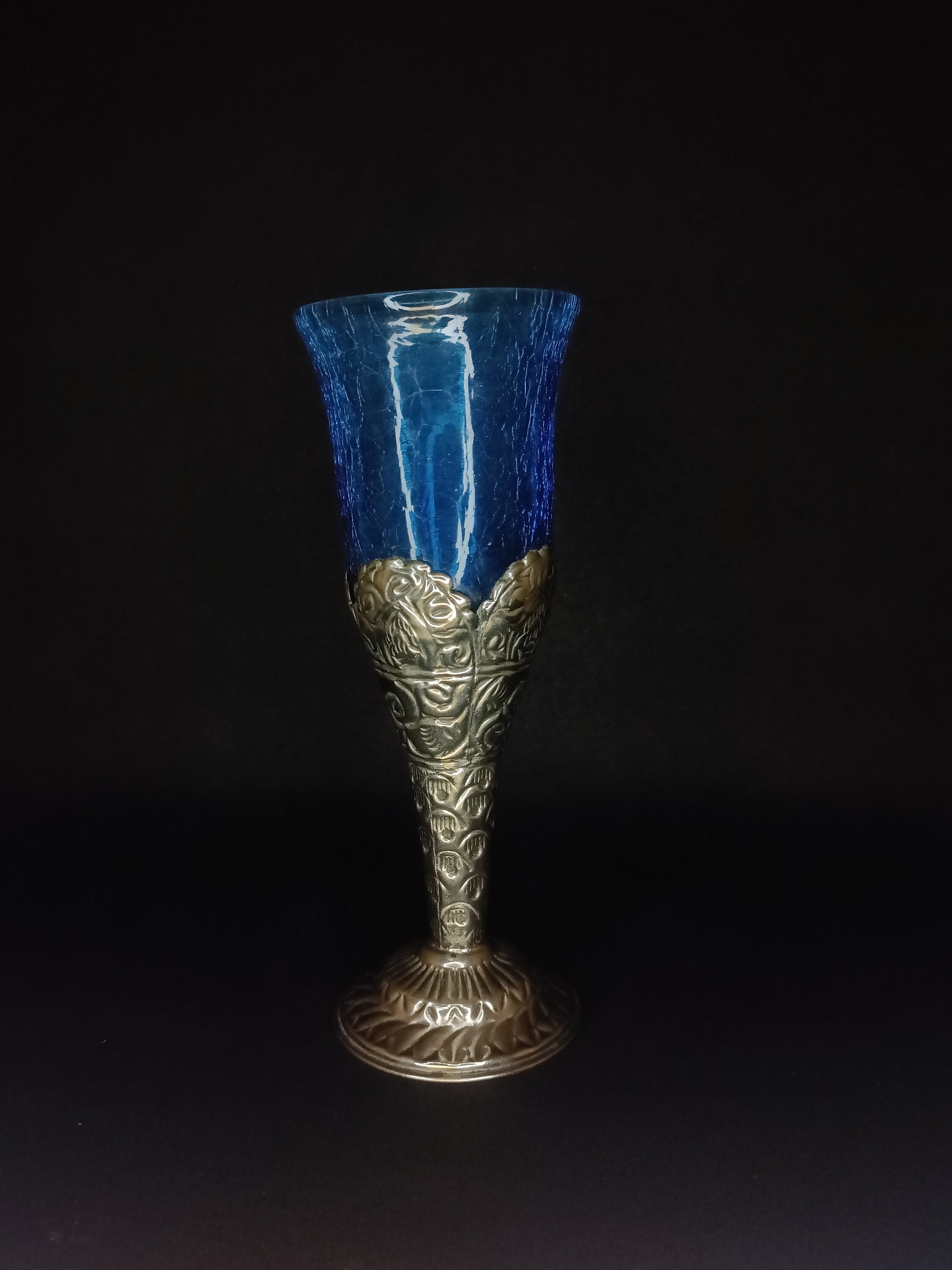 Beautiful Blue Sterling Silver Glass Old Vintage Special - Etsy