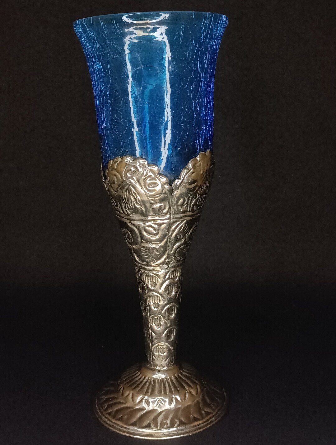 Beautiful Blue Sterling Silver Glass Old Vintage Special - Etsy