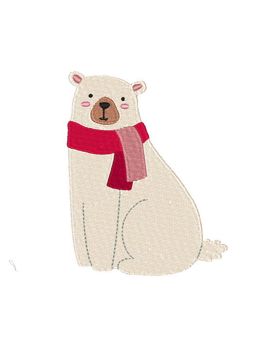 Polar Bear Embroidery Design 4 Sizes 4567 Inch Christmas | Etsy