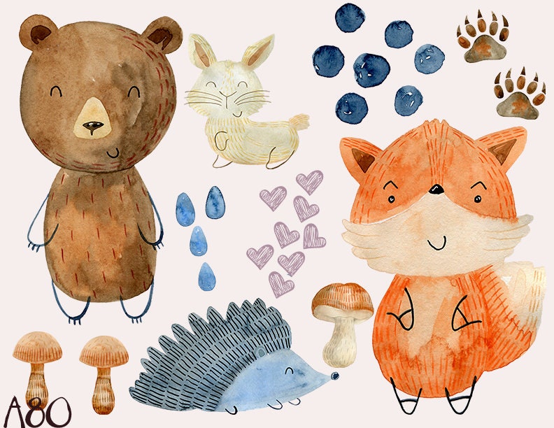 Vinyl Sticker Fuchs Sticker Bär Sticker Woodland Sticker - Etsy