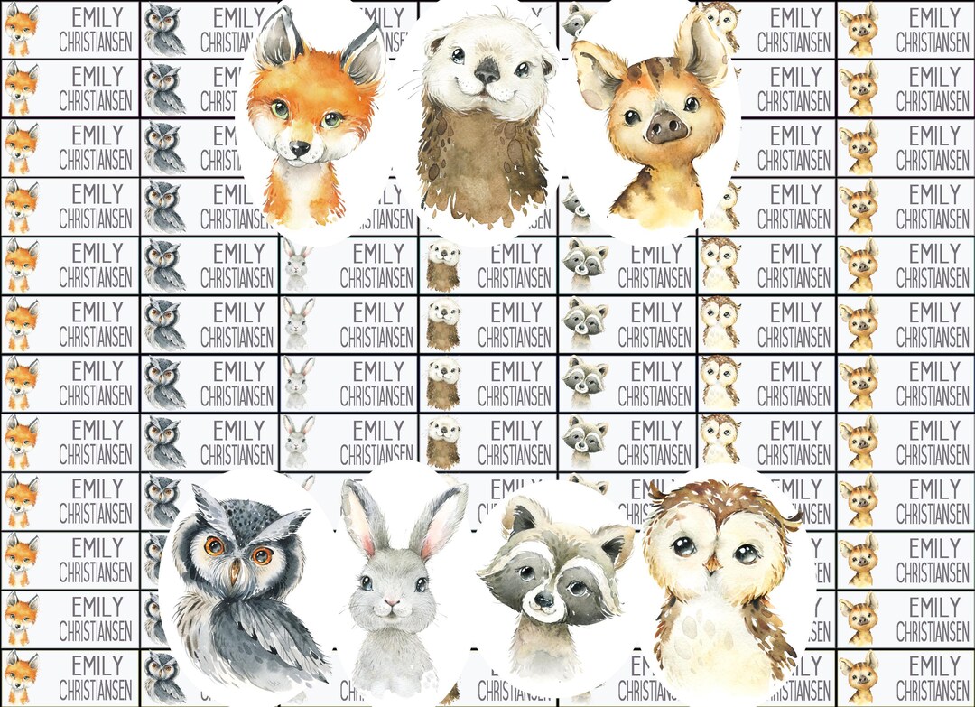 Name Stickers, School Stickers, Forest Animal Stickers, Fox Class ...