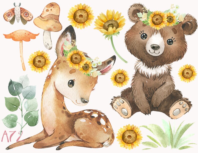 Vinyl Sticker Fuchs Sticker Bär Sticker Woodland Sticker - Etsy