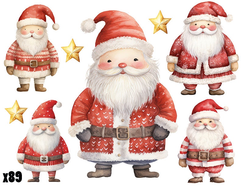 Weihnachten Bügelbild, Winter Sticker, Weihnachtsmann, Nikolaus, Santa ...