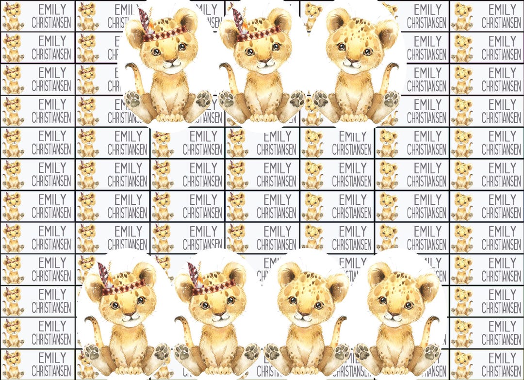 Name Stickers, School Stickers, Lion, Lion Class Stickers, Labels With ...
