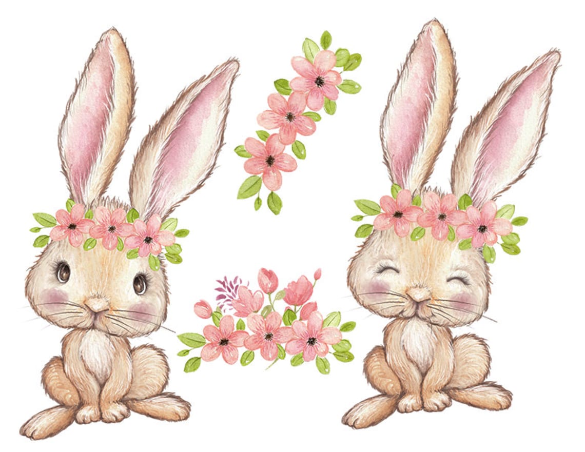 Vinyl Sticker Hase Baby Hase Sticker Sticker Hase Blume - Etsy.de